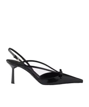 Prada Brushed-leather Slingback Pumps