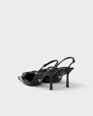 Prada Brushed-leather Slingback Pumps