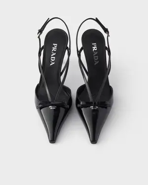 Prada Brushed-leather Slingback Pumps