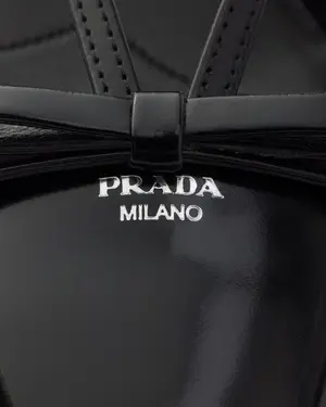 Prada Brushed-leather Slingback Pumps