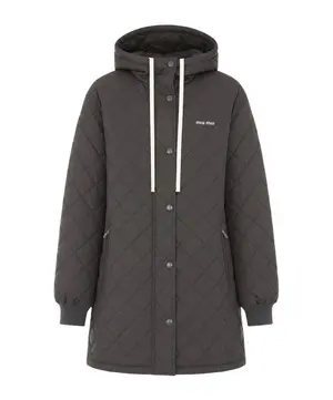 Miu Miu Hooded Down Jacket - Black