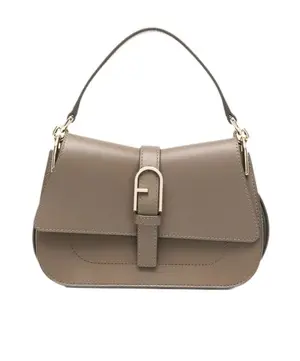 Furla Arch-logo Leather Shoulder Bag - Brown