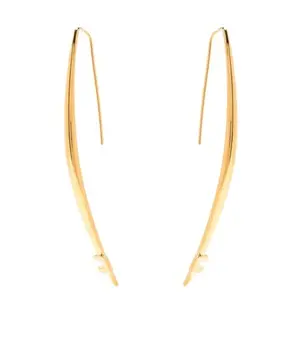 Elisabetta Franchi Tone Logo Plaque Drop Earrings - Gold