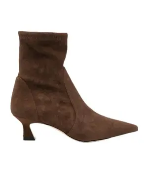 STUART WEITZMAN Pointed-toe High-heeled Ankle Boots - Brown