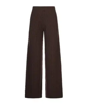 Agnona Ribbed Knit Casual Trousers - Black