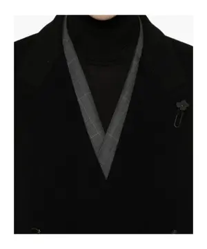 LARDINI Double-breasted Peaked-lapel Coat