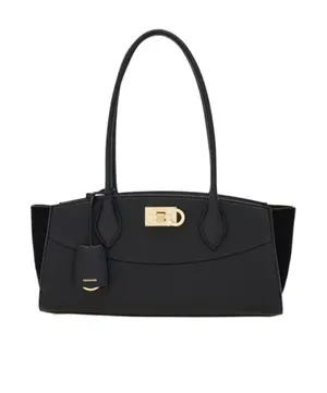 FERRAGAMO New Studio Soft Bag East West - Black