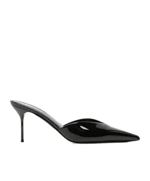 Paris Texas Patent Leather Pointed Toe Mules - Black