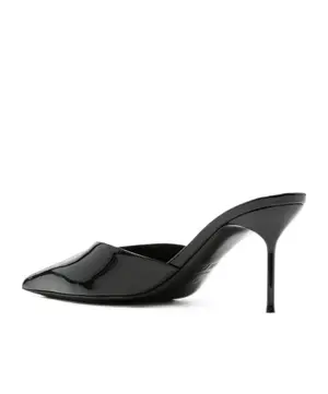 Paris Texas Patent Leather Pointed Toe Mules - Black