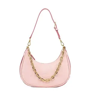 Mcm Aren Crescent Hobo Bag In Maxi Monogram Leather - Lotus