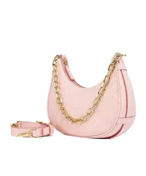 Mcm Maxi Monogram Leather Hobo Bag - Lotus