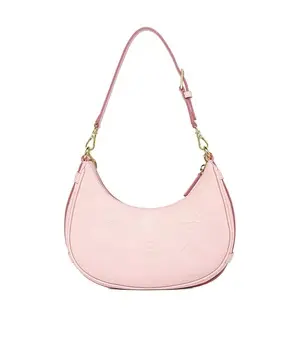 Mcm Maxi Monogram Leather Hobo Bag - Lotus