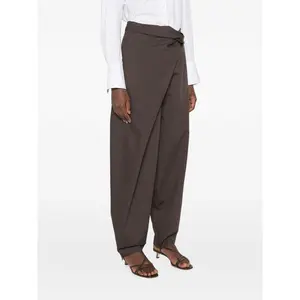 RÓHE Sarong Knot Trousers - Dark Brown