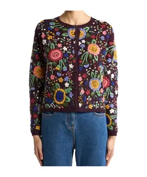 Etro Floral Embroidered Wool Cardigan