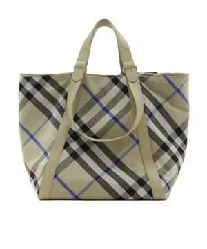 Burberry Festival Checked Top Handle Bag - Moss Color