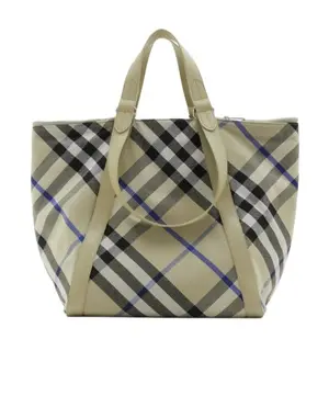 Burberry Burberry Festival Checked Top Handle Bag Moss Color