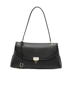 FERRAGAMO Flap Shoulder Bag - Black