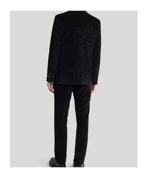 Etro Single-breasted Cotton Velvet Jacket With Arnica Motif