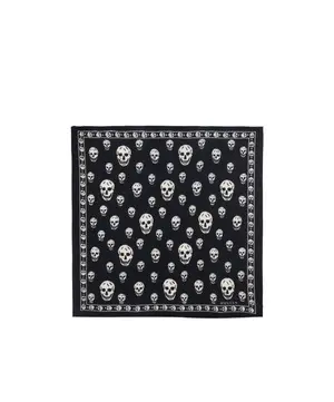 Alexander McQueen Pleated Skull-print Scarf
