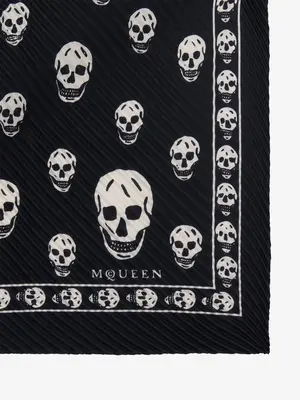 Alexander McQueen Pleated Skull-print Scarf