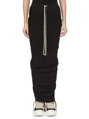 Rick Owens Drawstring Midi Skirt - Black