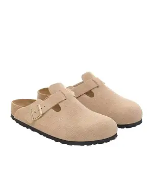 BIRKENSTOCK Boston Buckle Suede Clogs