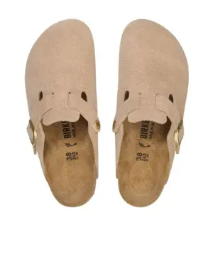 BIRKENSTOCK Boston Buckle Suede Clogs
