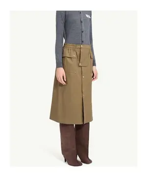 MAISON MARGIELA Drawstring Coated Cotton Midi Skirt