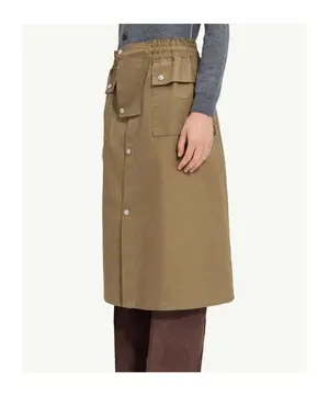 MAISON MARGIELA Drawstring Coated Cotton Midi Skirt