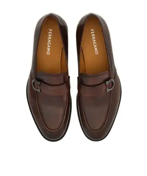 FERRAGAMO Gancini Ornament Moccasins - Brown