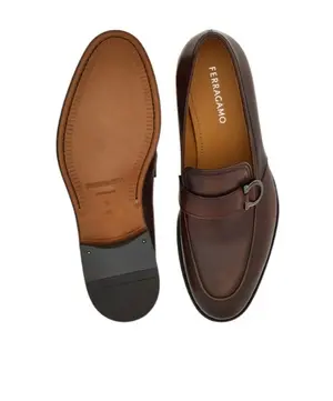 FERRAGAMO Gancini Ornament Moccasins - Brown