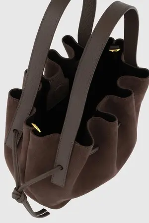 Yuzefi Scallop Mini Tote Nutmeg Suede