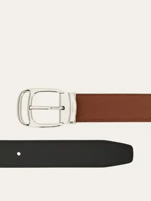 FERRAGAMO Reversible Belt - Cognac/black
