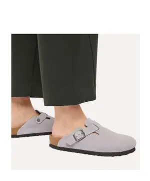 BIRKENSTOCK Boston Buckle-fastening Suede Clogs - Lavender Sky