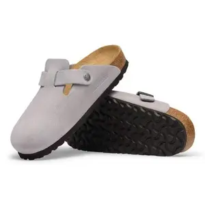 BIRKENSTOCK Boston Buckle-fastening Suede Clogs - Lavender Sky