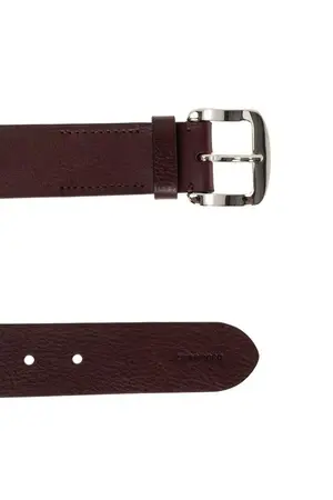 Dsquared2 Leather Belt With Silver Tone Buckle