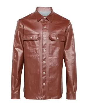 Rick Owens Press-stud Coated Shirt Jacket