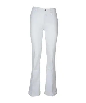 Paige Mid-rise Flared Jeans - White
