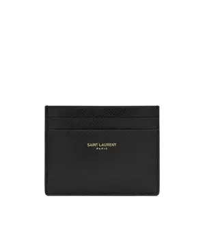 Saint Laurent Logo Detailed Card Case - Black