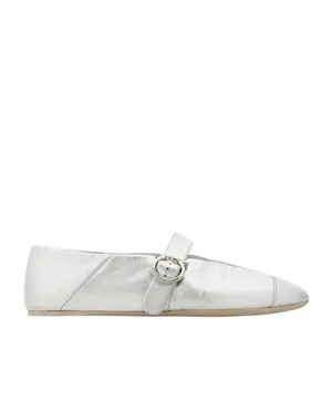FERRAGAMO Gancini Ballet Flats - Silver
