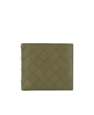 Bottega Veneta Intrecciato Bi-fold Wallet - Green
