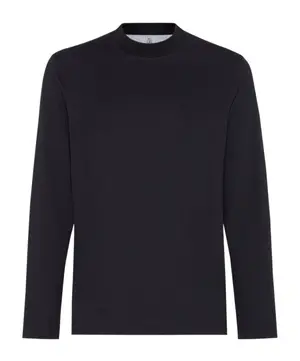 Brunello Cucinelli Mock-neck Cotton T-shirt