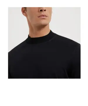 Brunello Cucinelli Mock-neck Cotton T-shirt