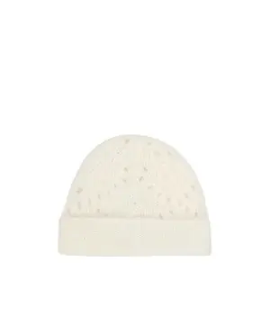 Celine Fair Isle Beanie In Alpaca Wool Pointelle