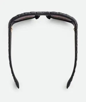 Bottega Veneta Intrecciato Rectangular Sunglasses