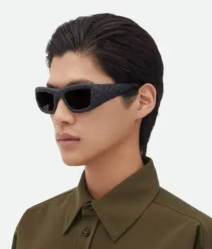 Bottega Veneta Intrecciato Rectangular Sunglasses