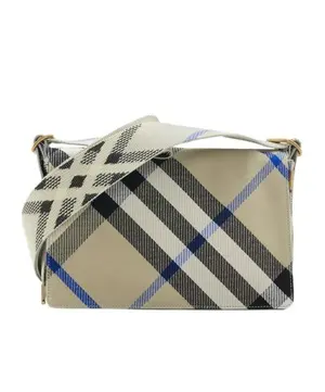 Burberry Burberry Checked Foldover Crossbody Bag Moss Color