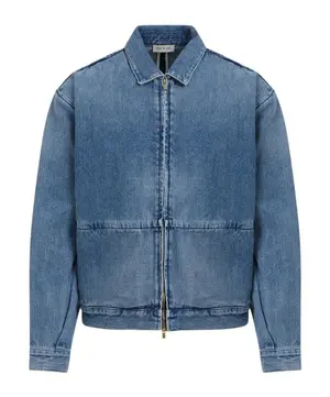 Fear Of God Drop Shoulder Zipped Denim Jacket