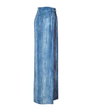 FORTE_FORTE Degradé Denim Velvet Wide-leg Pants