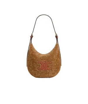 Celine Small Heloïse Bag In Shearling And Calfskin - Brown